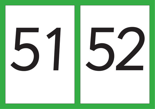 Number Flash Cards - Numbers 51-60 A5 | Teaching Resources