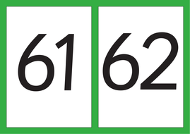 Number Flash Cards - Numbers 61-70 A5 | Teaching Resources