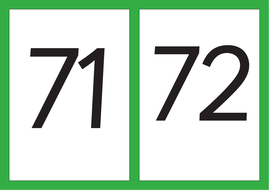 Number Flash Cards - Numbers 71-80 A5 | Teaching Resources