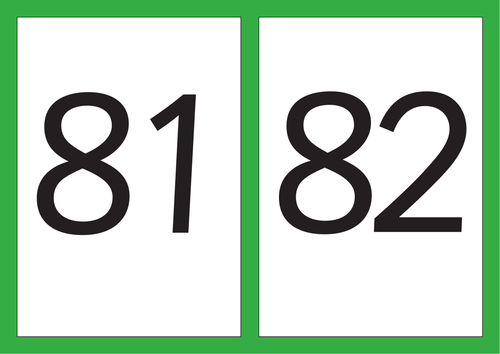 Number Flash Cards - Numbers 81-90 A5 | Teaching Resources