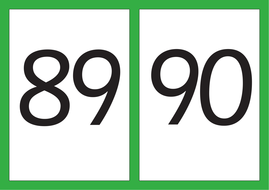 Number Flash Cards - Numbers 81-90 A5 | Teaching Resources
