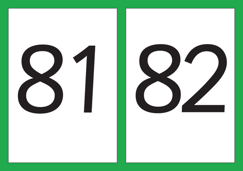 Number Flash Cards - Numbers 81-90 A5 | Teaching Resources