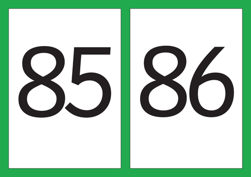 Number Flash Cards - Numbers 81-90 A5 | Teaching Resources