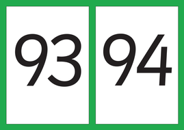 Number Flash Cards - Numbers 91-100 A5 | Teaching Resources