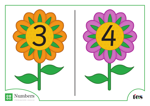 Number Cards – Plants and Flowers Theme 1-10 | Teaching Resources
