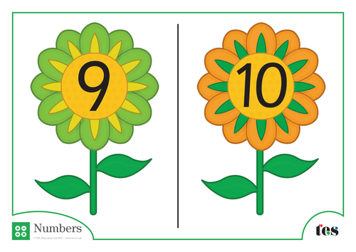 Number Cards – Plants and Flowers Theme 1-10 | Teaching Resources