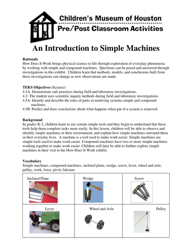 An Introduction to Simple Machines | Teaching Resources