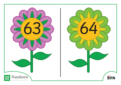 Number Cards – Plants and Flowers Theme 61-70 | Teaching Resources