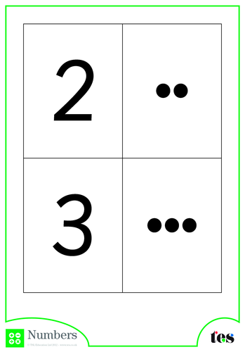 Numbers and Dots Flash Cards - Numbers 0-9 | Teaching Resources