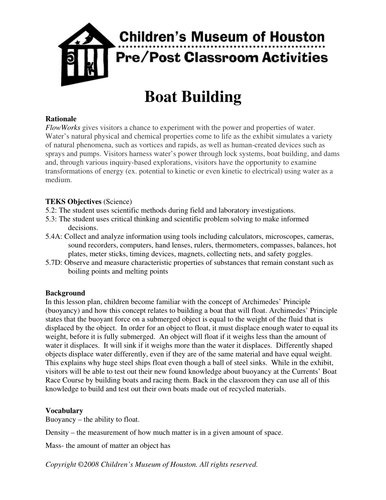 Boat Building | Teaching Resources