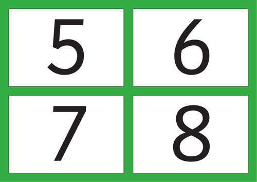 A4 Flash cards - Four Numbers Per Sheet 1-20 | Teaching Resources