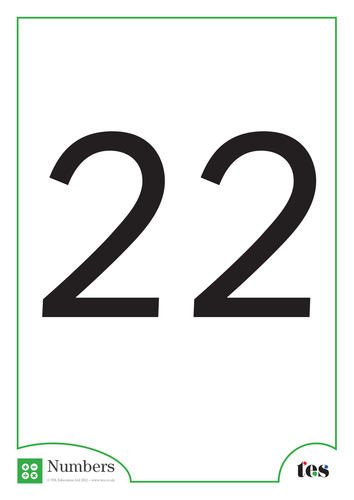 A4 Flash cards –Numbers 21-25 | Teaching Resources