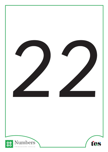 A4 Flash cards –Numbers 21-25 | Teaching Resources