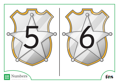 Number Cards – Police Badge Theme 1-10 | Teaching Resources