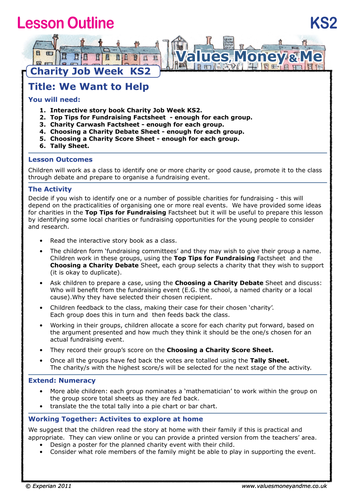 Charity Job Week KS2: Lesson 1 - We Want to Help | Teaching Resources