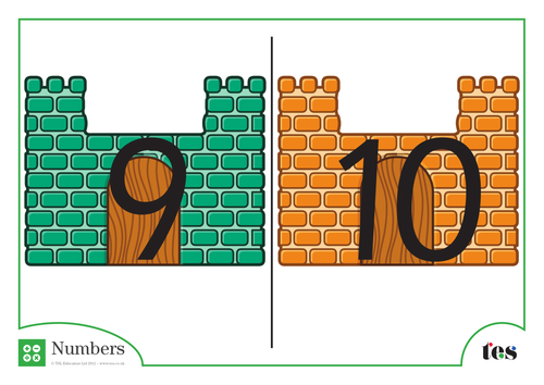 Number Cards – Castles Theme 1-10 | Teaching Resources