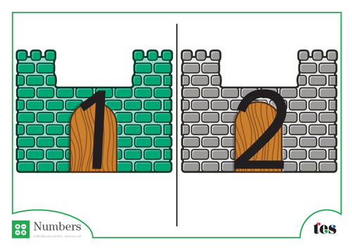 Number Cards – Castles Theme 1-10 | Teaching Resources