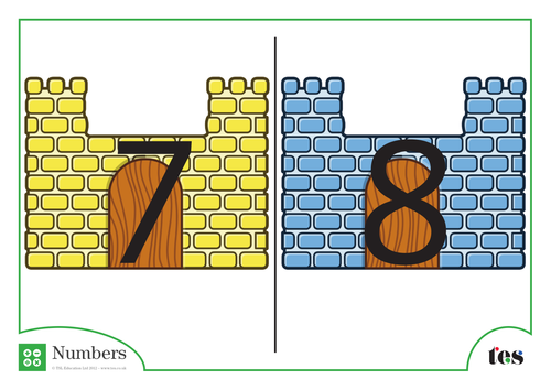 Number Cards – Castles Theme 1-10 | Teaching Resources
