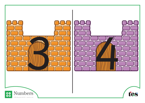 Number Cards – Castles Theme 1-10 | Teaching Resources