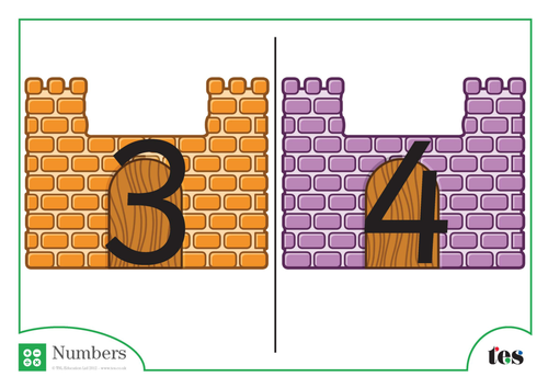 Number Cards – Castles Theme 1-10 | Teaching Resources