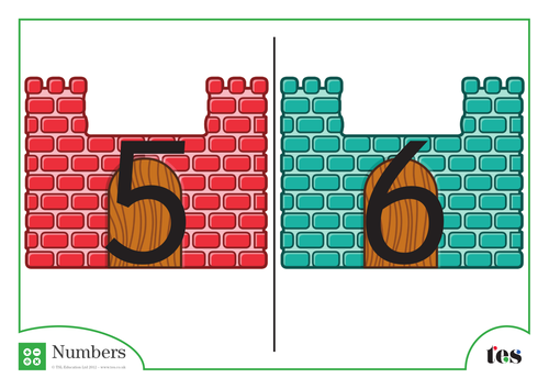 Number Cards – Castles Theme 1-10 | Teaching Resources