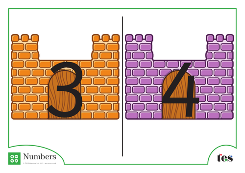 Number Cards – Castles Theme 1-10 | Teaching Resources