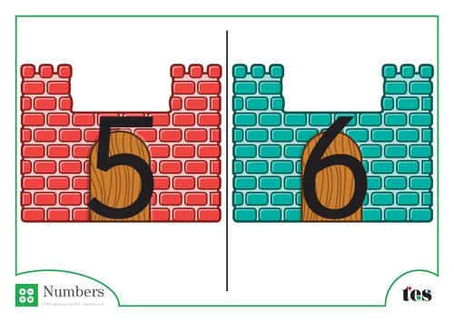 Number Cards – Castles Theme 1-10 | Teaching Resources
