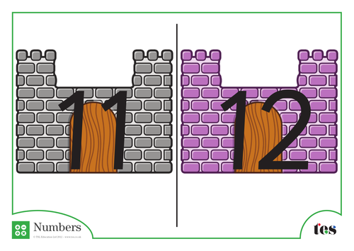 Number Cards – Castles Theme 11-20 | Teaching Resources