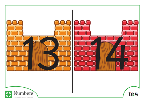 Number Cards – Castles Theme 11-20 | Teaching Resources