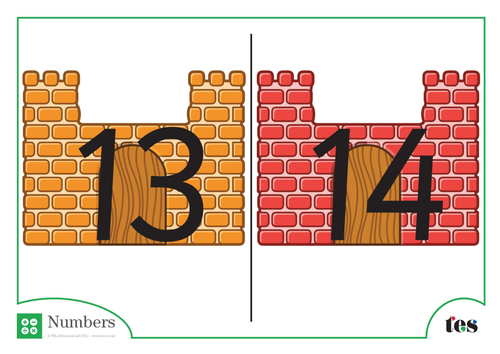 Number Cards – Castles Theme 11-20 | Teaching Resources