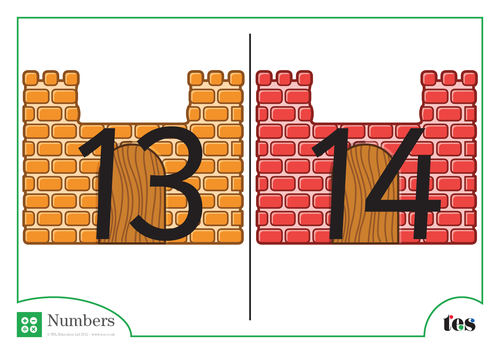 Number Cards – Castles Theme 11-20 | Teaching Resources