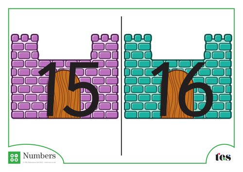 Number Cards – Castles Theme 11-20 | Teaching Resources