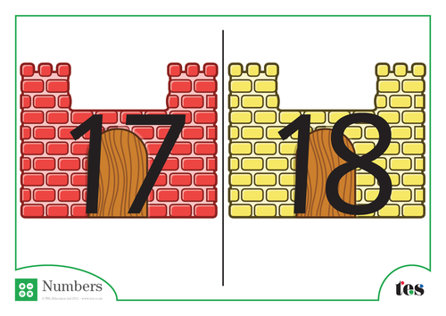 Number Cards – Castles Theme 11-20 | Teaching Resources
