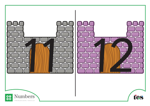 Number Cards – Castles Theme 11-20 | Teaching Resources