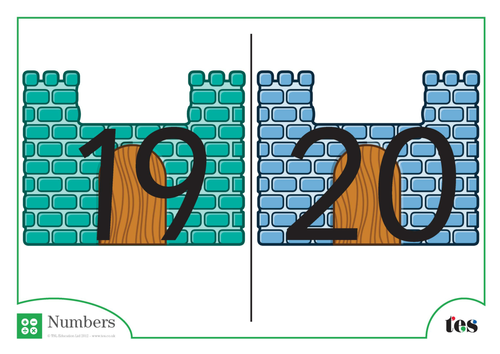 Number Cards – Castles Theme 11-20 | Teaching Resources