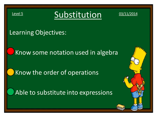 Maths Algebra Substitution Resources Teaching Resources