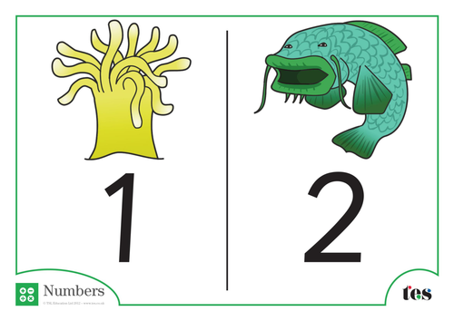 Number Cards - Ocean Theme 1-100 | Teaching Resources