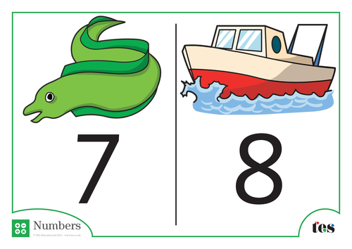 Number Cards - Ocean Theme 1-10 | Teaching Resources