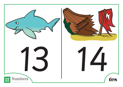 Number Cards - Ocean Theme 11-20 | Teaching Resources