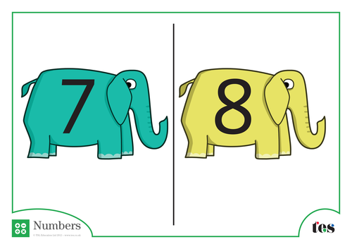 Number Cards - Elephant Theme 1-10 | Teaching Resources