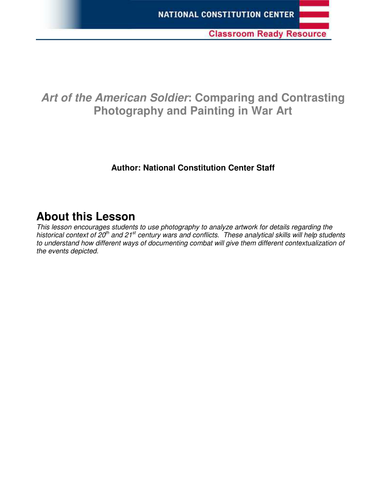 Art of the American Soldier: Post-visit Activity | Teaching Resources