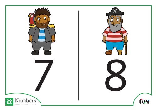 Number Cards – Pirate Theme 1-10 | Teaching Resources
