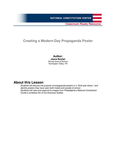 Creating a Modern-Day Propaganda Poster | Teaching Resources