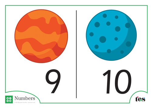 Number Cards - Space Theme 1-10 | Teaching Resources