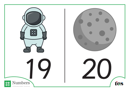 Number Cards - Space Theme 11-20 | Teaching Resources