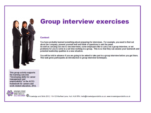 Group Interview Techniques | Teaching Resources