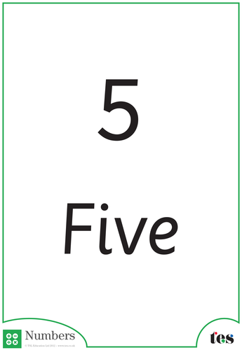 A4 Words and Numbers Flash Cards 1-5 | Teaching Resources