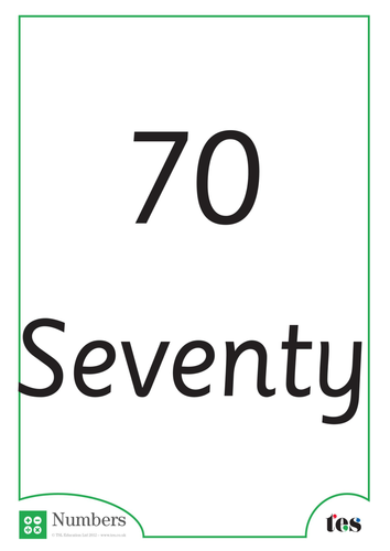 A4 Words and Numbers Flash Cards 66-70 | Teaching Resources