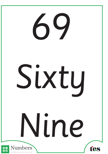 A4 Words and Numbers Flash Cards 66-70 | Teaching Resources