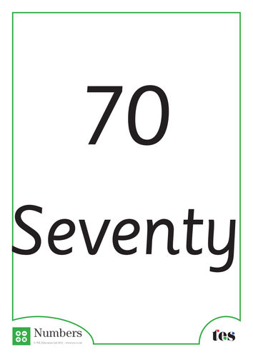 A4 Words and Numbers Flash Cards 66-70 | Teaching Resources